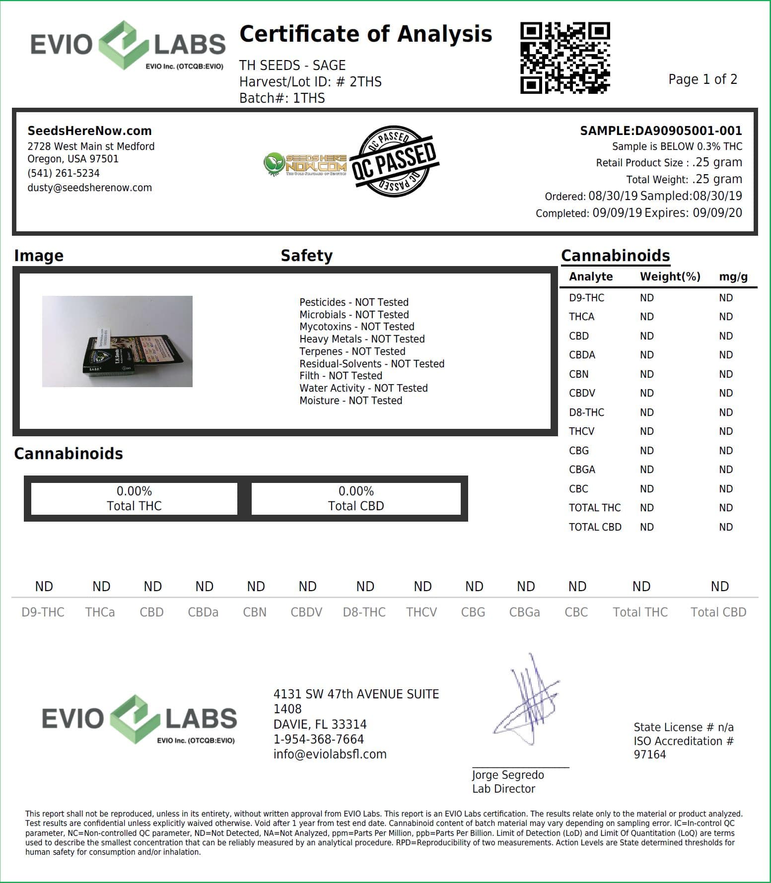 COA | Seeds Here Now
